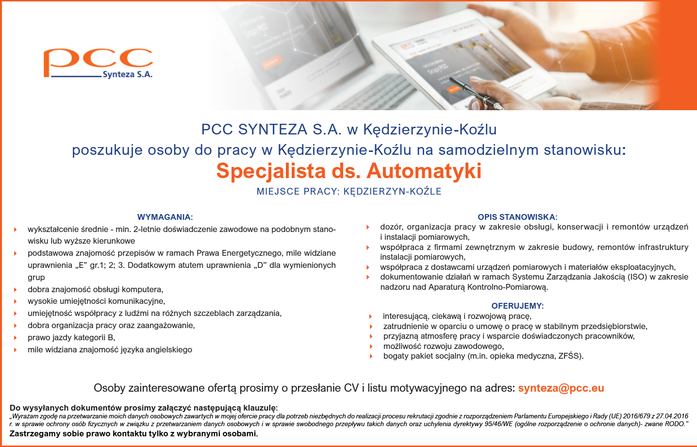 Oferty pracy - PCC Synteza